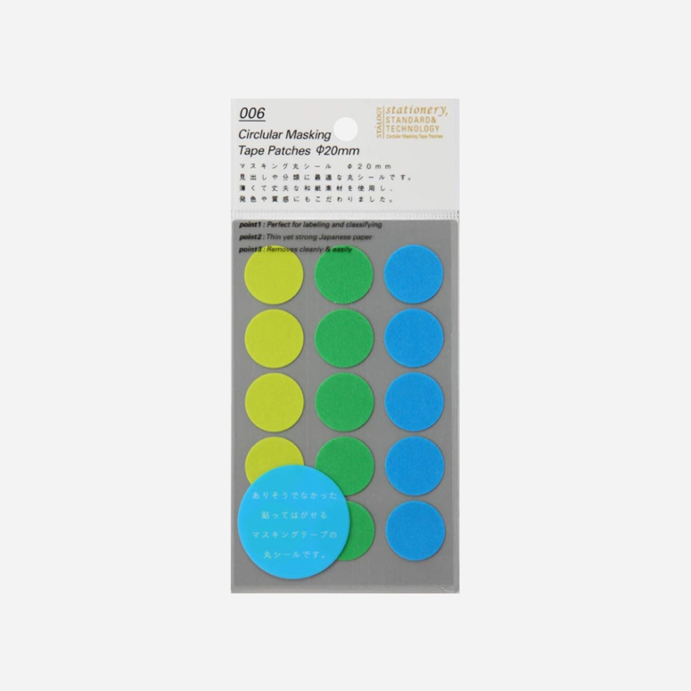 Lipnūs lapeliai. Circular Masking Tape Patches [Earth] – Raštinė